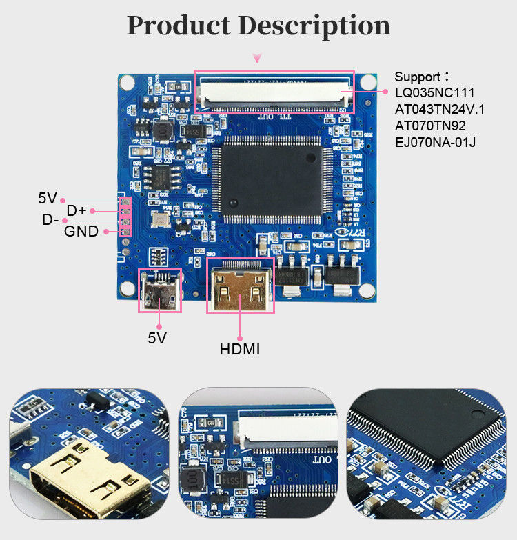Polcd Customized TTL RGB 40pin 50pin FPC Universal Lcd PCB Board HD-MI ...