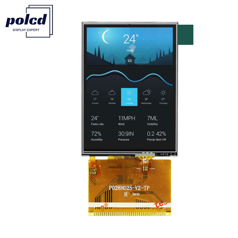 Polcd 2.8 Inch Full Viewing Angle TFT LCD Touch Screen Sunlight Readable IPS Panel